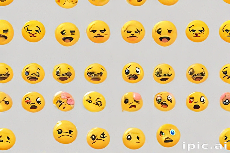 A Colorful Collection of Diverse Emoticons Expressing Various Human ...