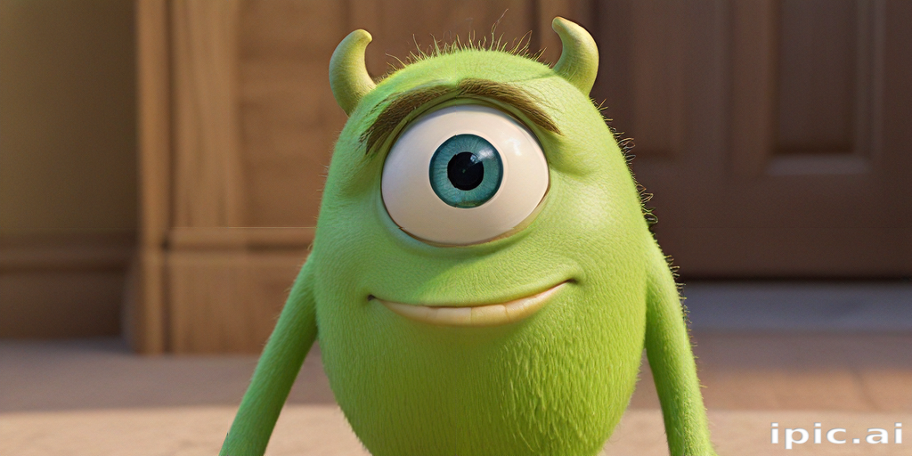 A Friendly Green Monster with One Eye and a Charming Smile