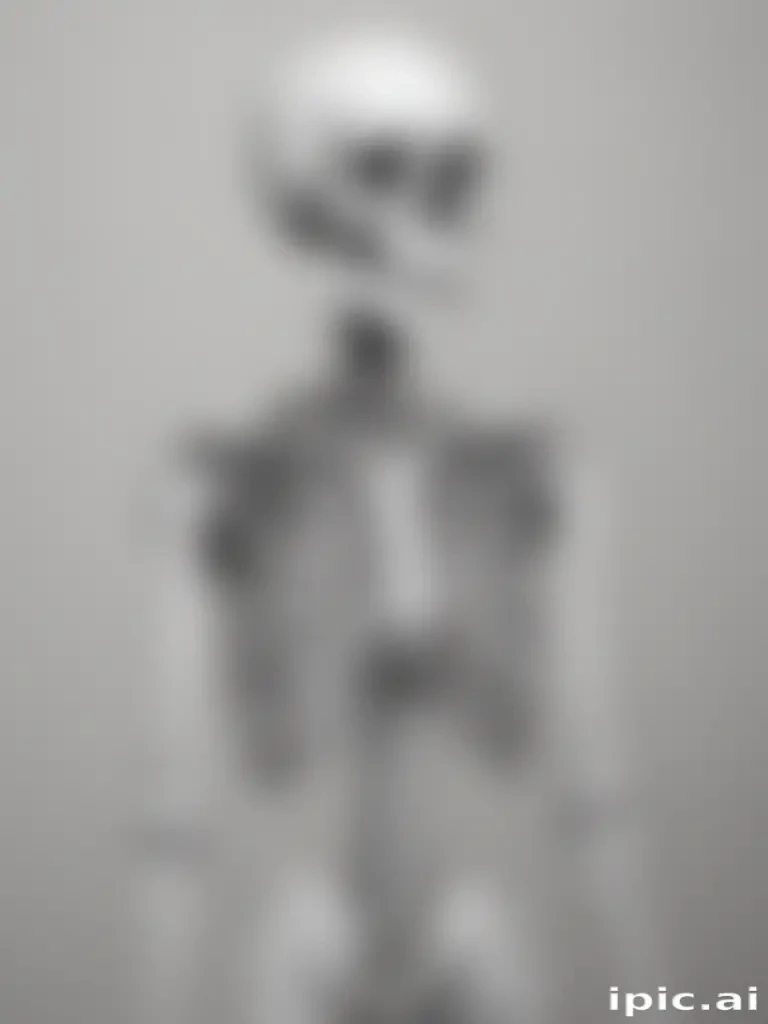 A Blurred Image of a Human Skeleton Model Displayed for Educational ...