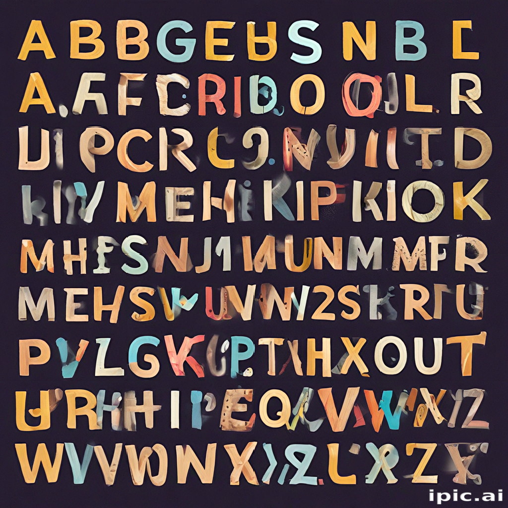 Colorful Typography Display Featuring a Variety of Distinct Letter Designs