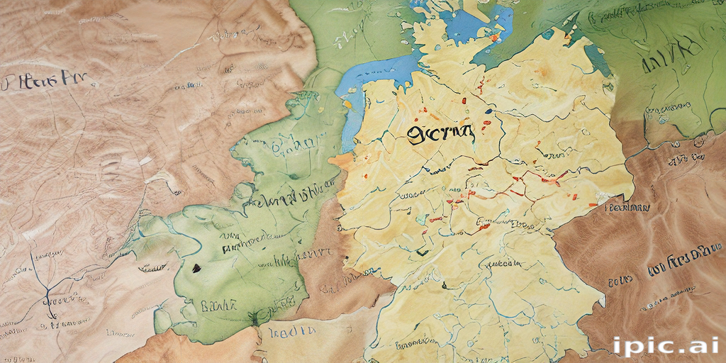 Detailed Map Illustrating Geographic Features and Historical Locations ...