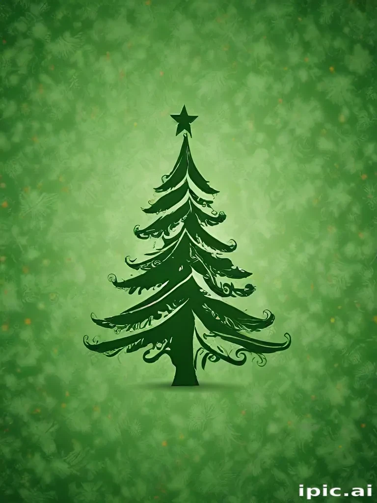 A Beautifully Designed Christmas Tree Against a Festive Green Background