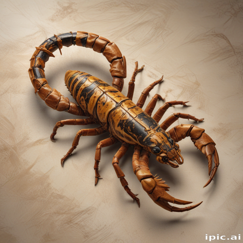 Intricate Leather Art of a Scorpion Showcasing Unique Craftsmanship and ...