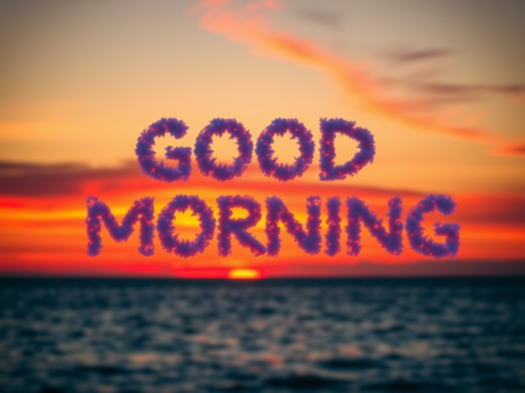 Good Morning: A Beautiful Sunrise Over the Tranquil Ocean Waves