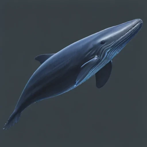 Majestic Blue Whale Swimming Gracefully Through the Deep Ocean Waters