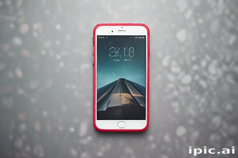 Smartphone Displaying a Unique Lock Screen with Abstract Background Design