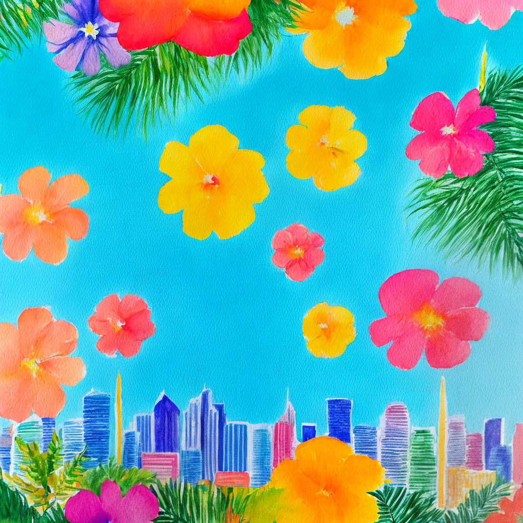 modern colourful tropical city