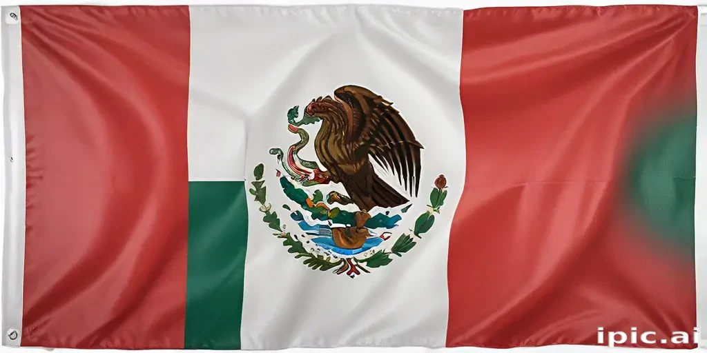 The National Flag of Mexico Featuring the Iconic Eagle and Serpent Emblem.