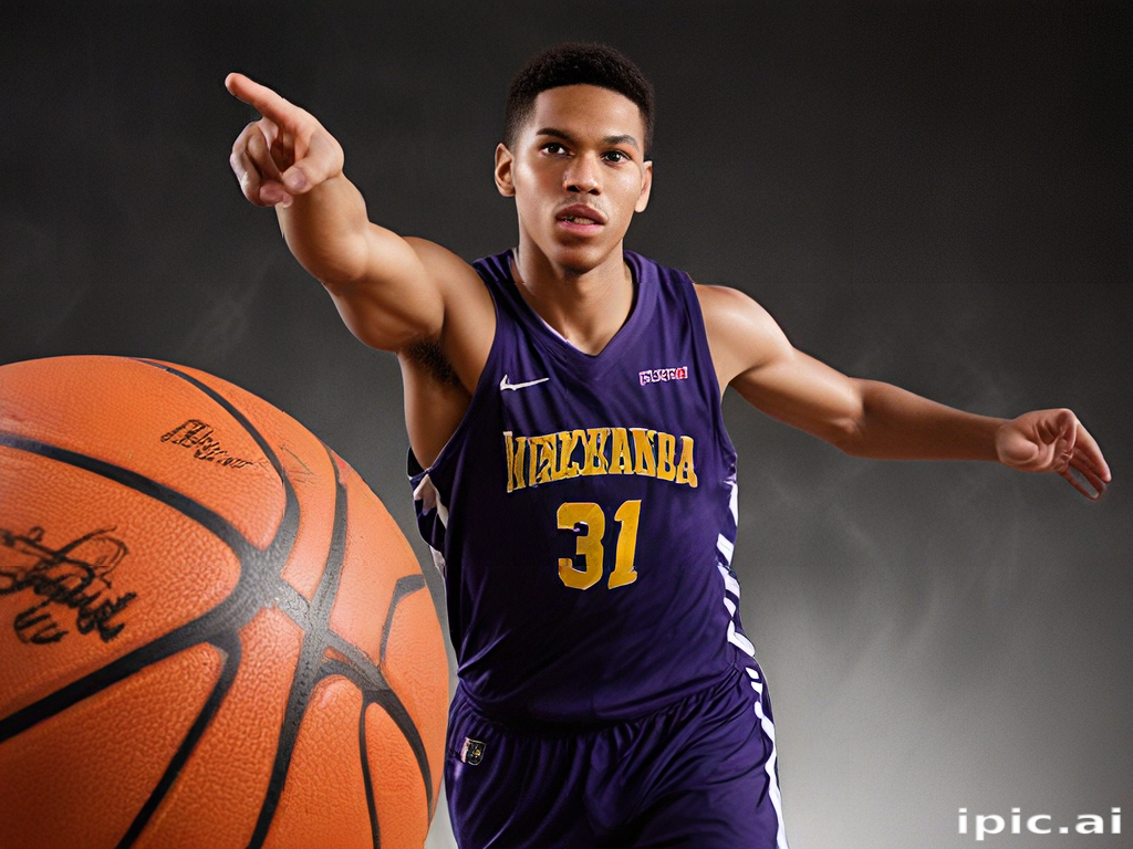 Dynamic Basketball Player in Action, Aiming for Success on the Court