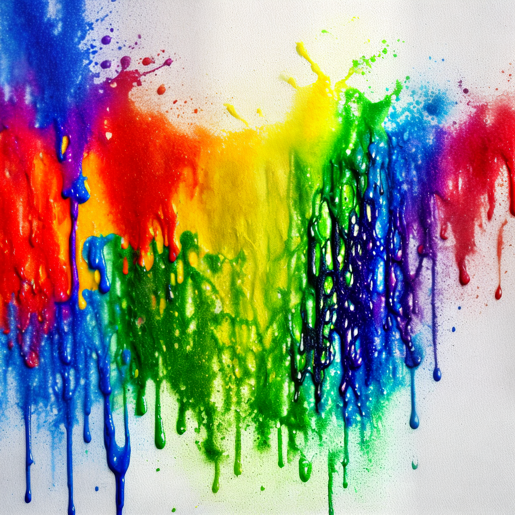 Paint dripping wet moist, rainbow colors, rainbow paint, 4:3