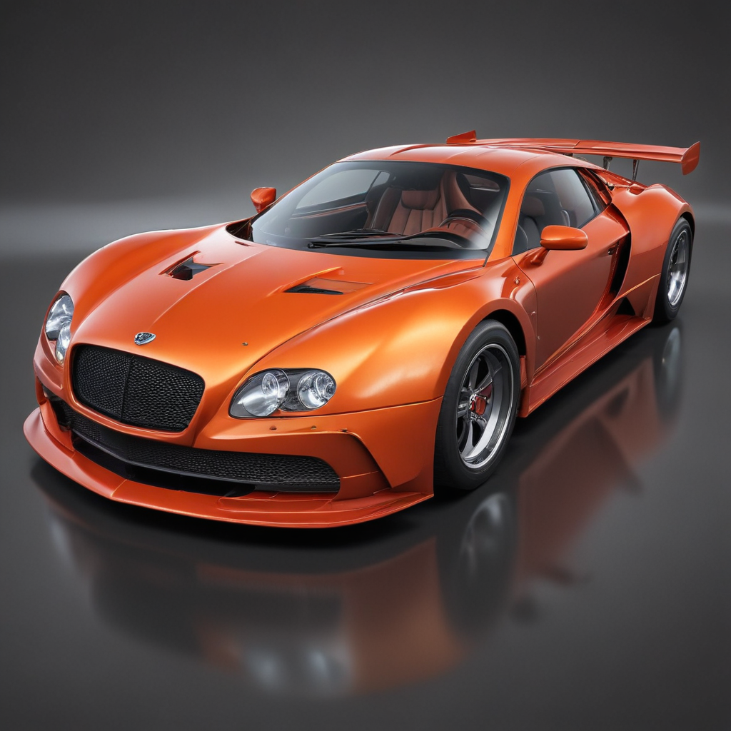 Stunning Orange Sports Car with Sleek Design and Aerodynamic Features