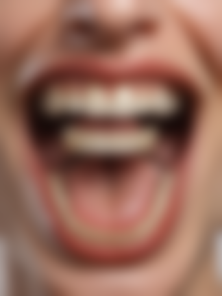 Close-Up of a Smiling Mouth with Bright White Teeth and Open Tongue