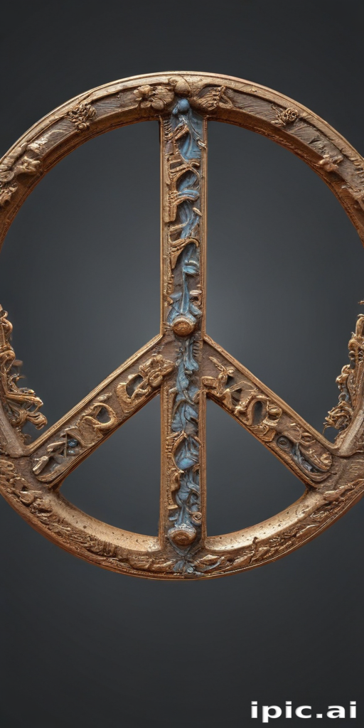 Intricately Designed Peace Symbol with Floral Elements and Rich Textures