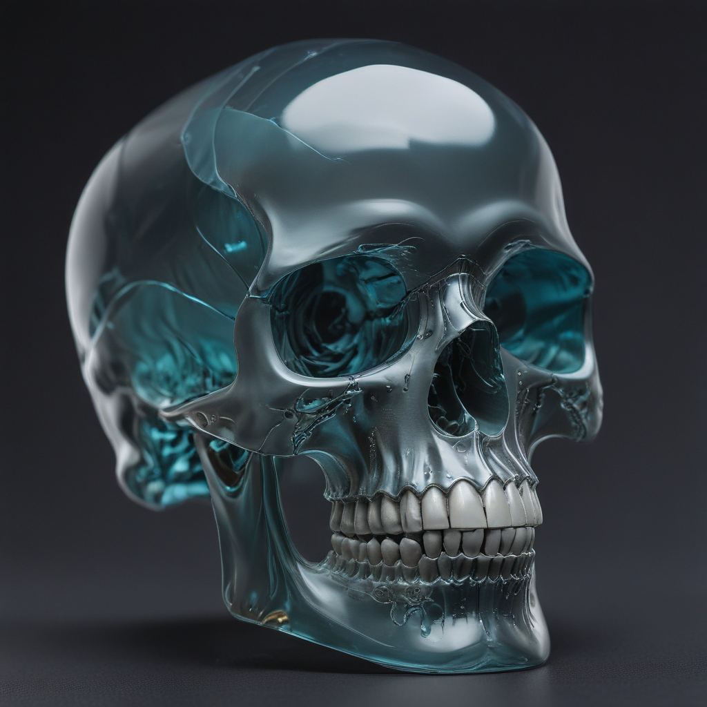Intricately Designed Transparent Skull Sculpture Showcasing Artistic ...