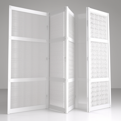 Elegant White Folding Screen with Intricate Patterns for Stylish Room ...