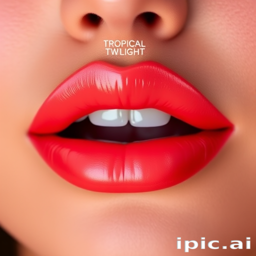 Tropical Twilight: A Vibrant Close-Up of Luscious, Glossy Lips