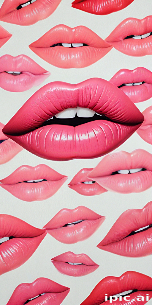 Vibrant Collection of Colorful Lips in Various Shades and Styles.