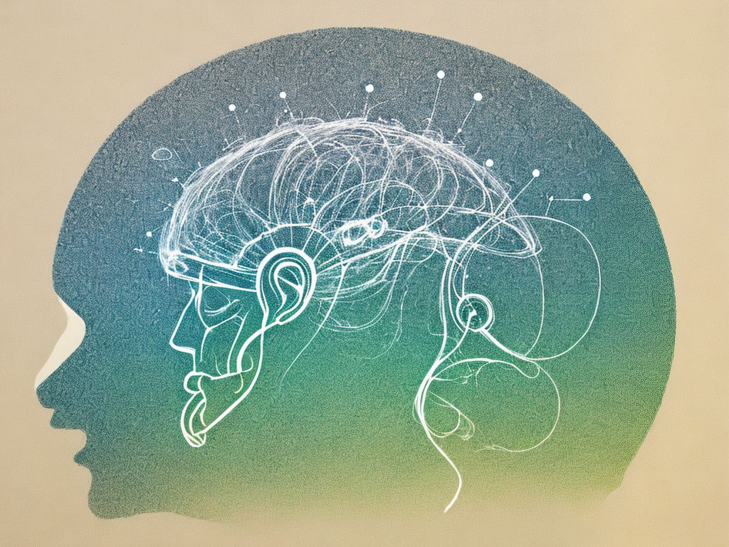 vintage sticker of technology taking over a man's mind