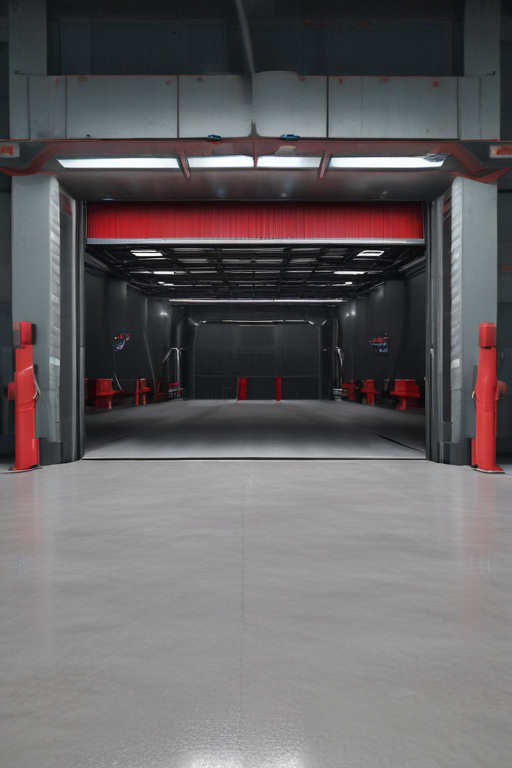 futuristic fire station single floor