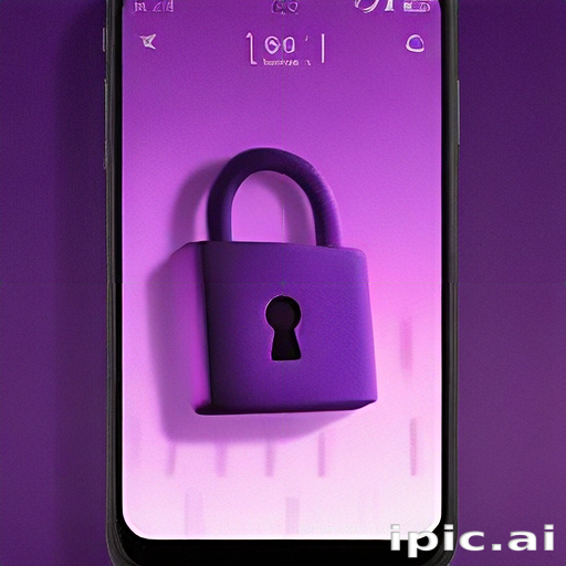 Modern Smartphone Lock Screen Featuring a Stylish Purple Padlock Design