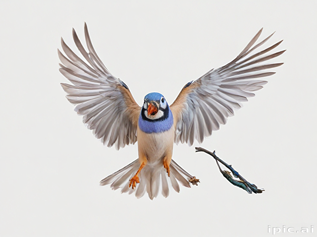 A Majestic Blue Jay in Mid-Flight with Outstretched Wings and Vibrant ...