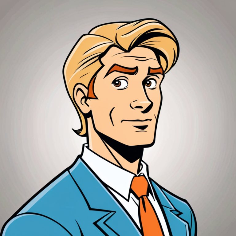 Fred Jones from the cartoon Scooby-Doo. blond hair. Portrait. Profile ...