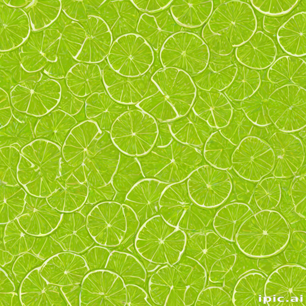 Vibrant Green Background Filled with Freshly Sliced Lime Circles