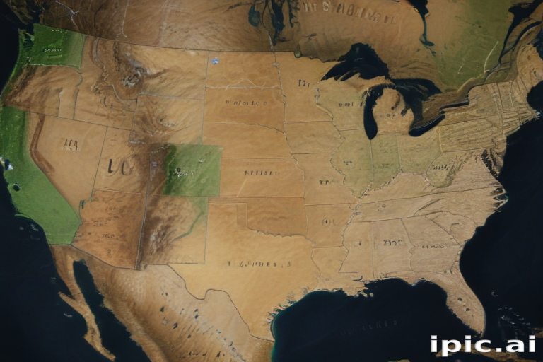 Detailed Topographical Map of the United States Highlighting Geographic ...
