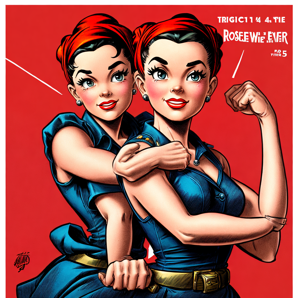 original rosie the riveter in old comics book style