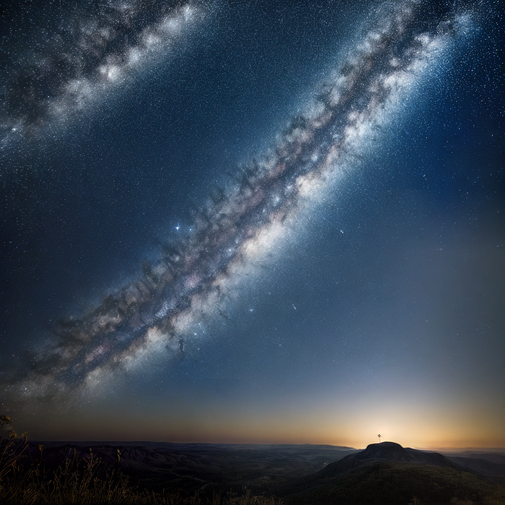 In background a dark and mysterious night sky with scattered stars and ...