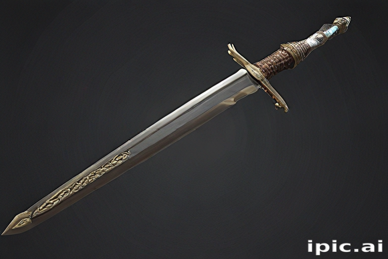 Exquisite Fantasy Sword with Intricate Design and Stunning Blade Detail