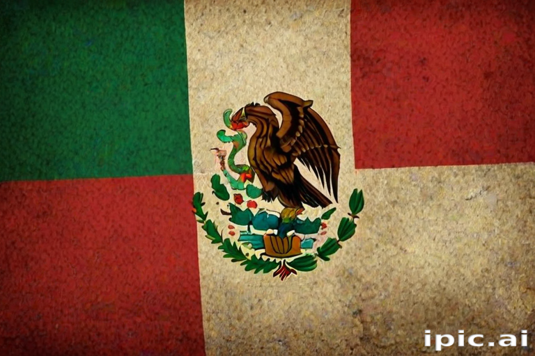 Vibrant Representation of the Mexican Flag with National Symbols and Colors