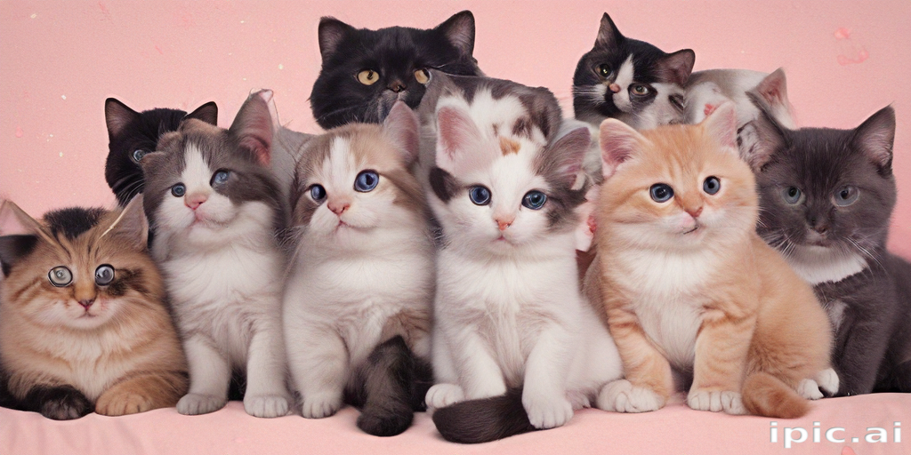 A Heartwarming Gathering of Adorable Kittens Posing Together in Harmony.