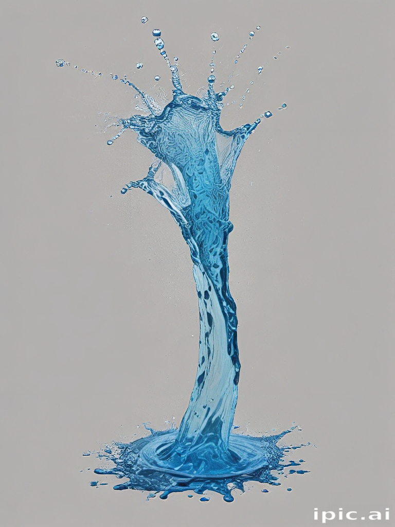 Dynamic Splash of Water Creating Beautiful Patterns Against a Neutral ...