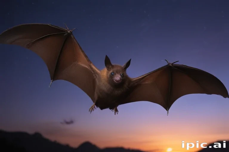 Majestic Bat Gliding Through the Twilight Sky at Dusk