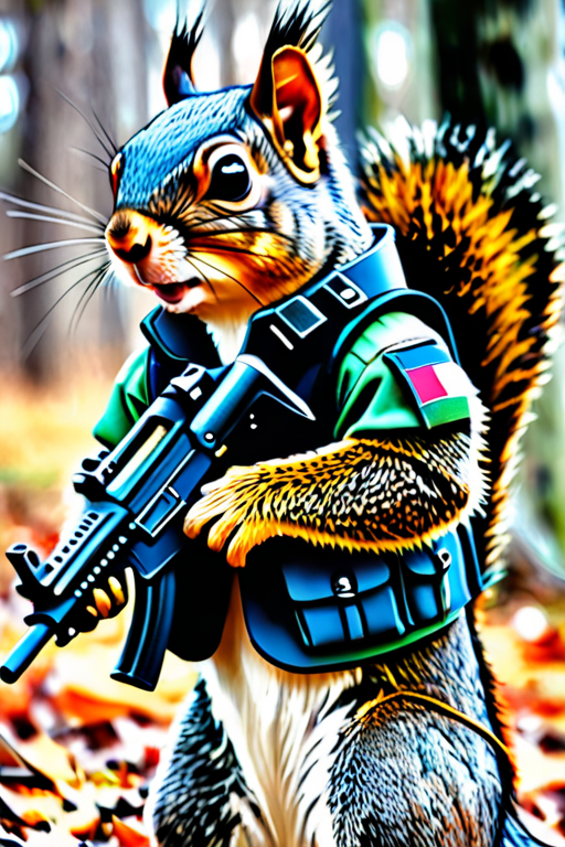 Military Squirrel Cartoon