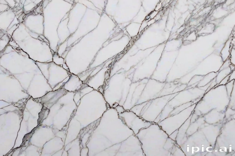 Elegant White Marble Surface with Intricate Grey Veining Patterns and ...