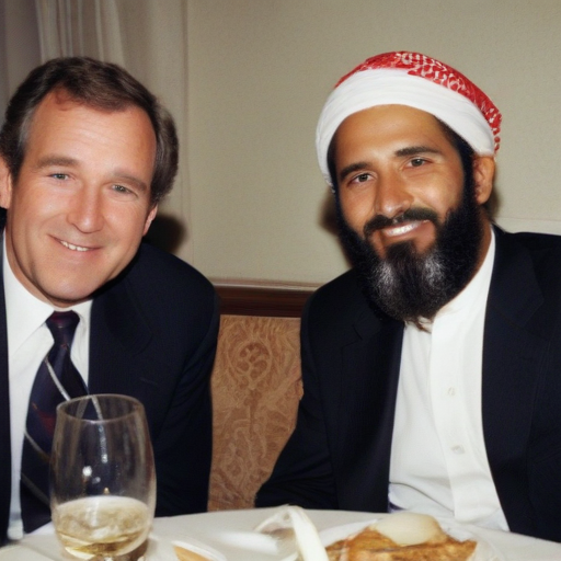 George bush and osama bin laden partying