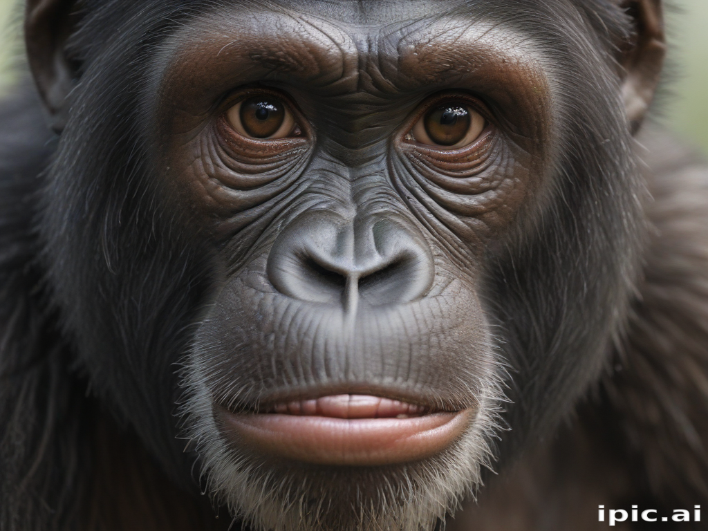 A Close-Up Portrait of a Primate with Expressive Brown Eyes and Unique ...