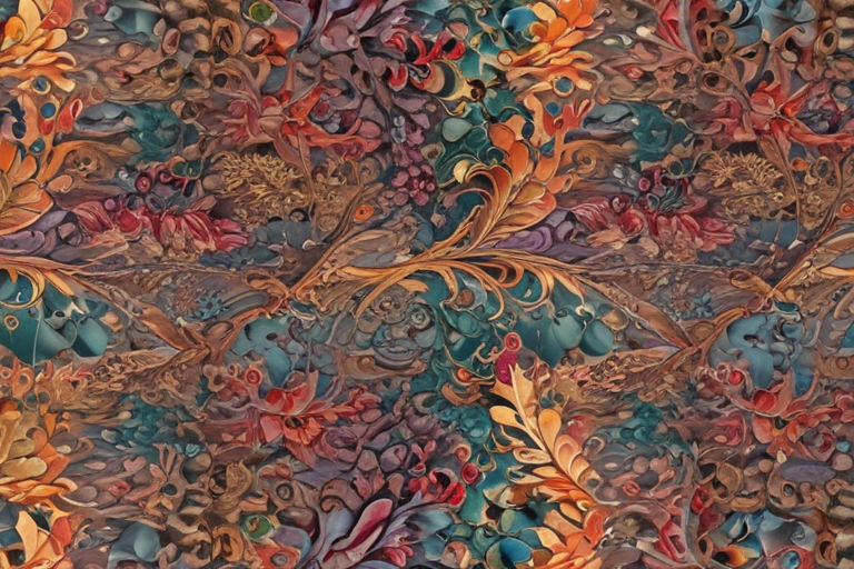 Intricate Floral and Abstract Patterns in Vibrant Colors and Textures