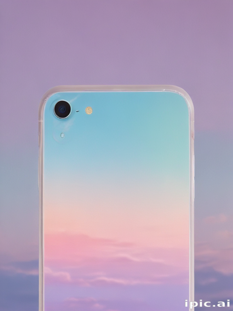 Stylish Smartphone with a Beautiful Gradient Background at Sunset