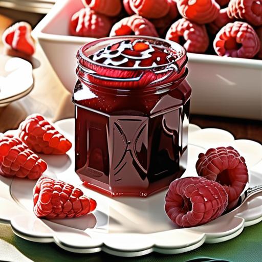 Delicious Homemade Raspberry Jam Surrounded by Fresh Ripe Raspberries ...