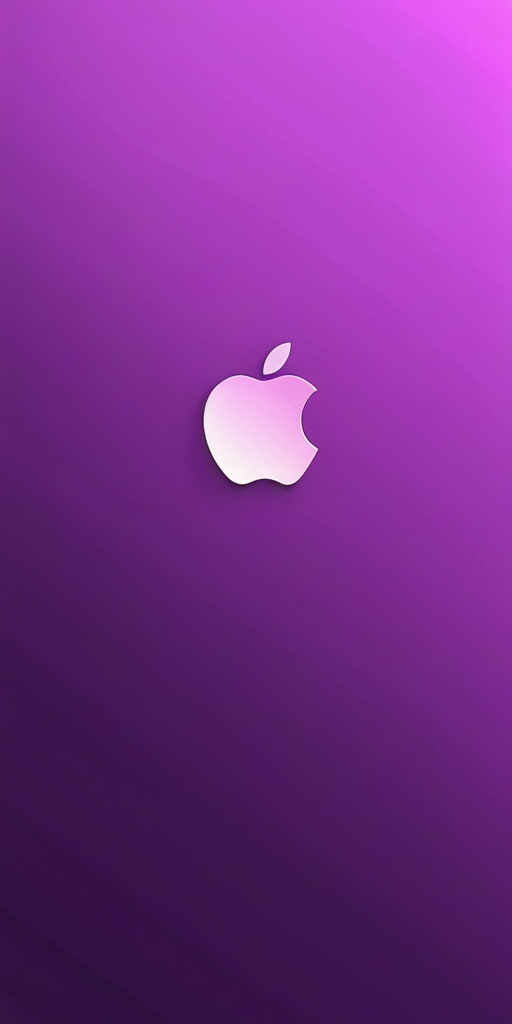 Vibrant Purple Background Featuring the Iconic Apple Logo in Glossy Finish
