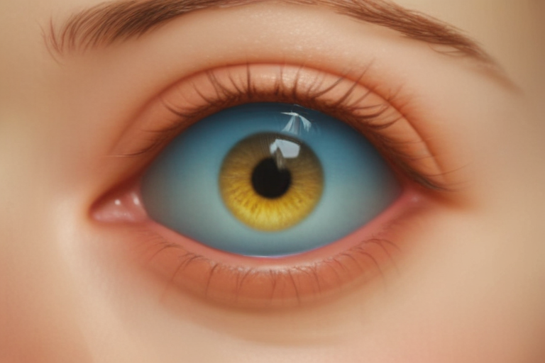 Close-Up of a Strikingly Unique Eye with Vibrant Blue and Yellow Colors