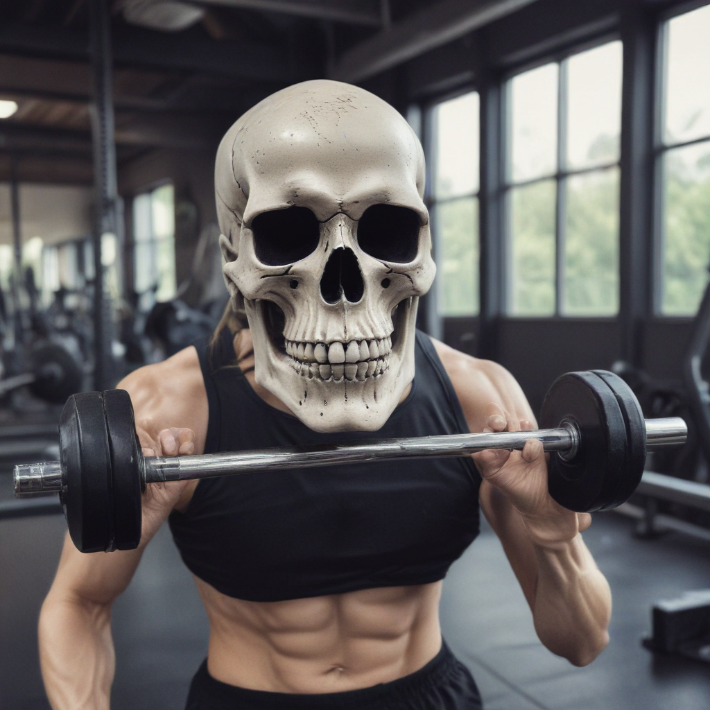 animated skull at gym