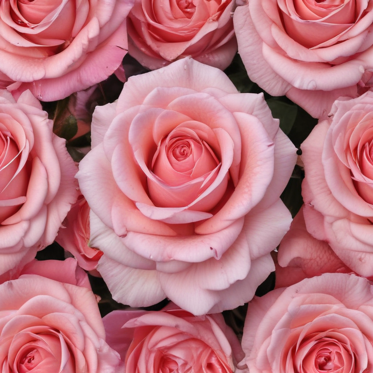 A Beautiful Arrangement of Soft Pink Roses in Full Bloom.