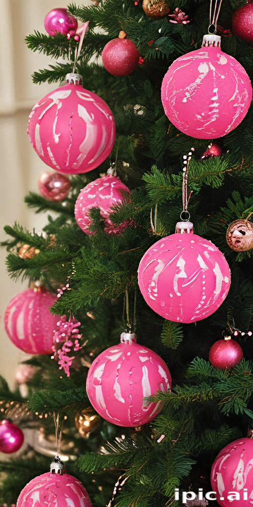 Vibrant Pink Ornaments Adorning a Festively Decorated Christmas Tree