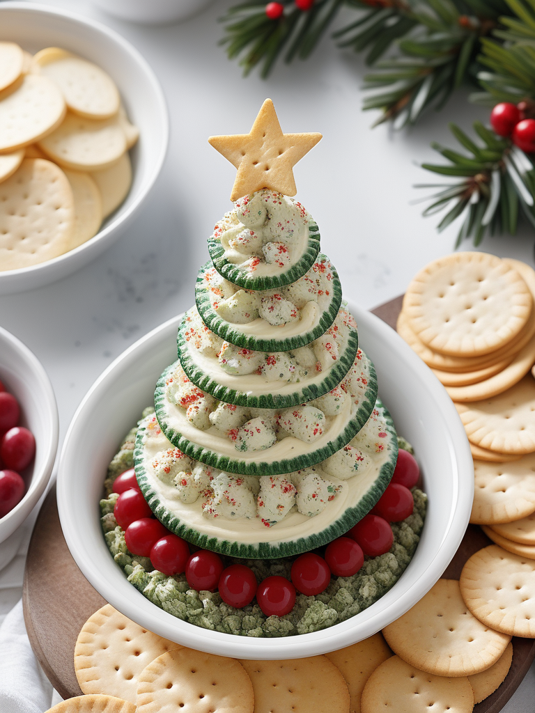 Deliciously Festive Christmas Tree Cheese Platter Surrounded by Tasty ...