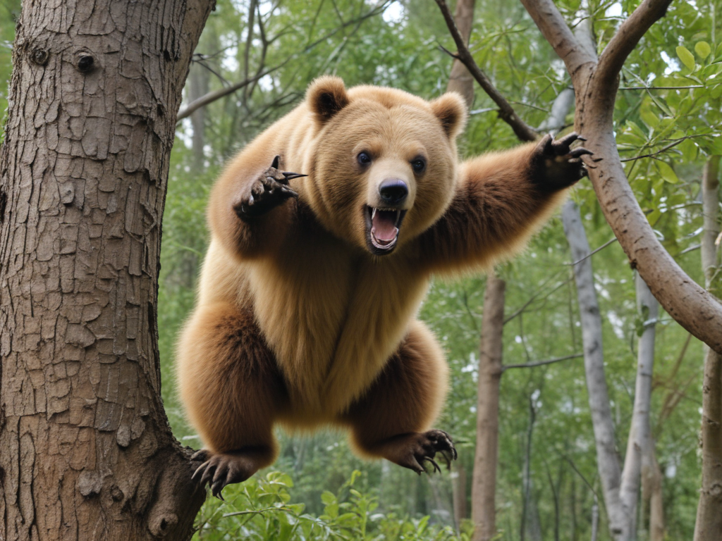 Angry Dropbear jumping out of tree