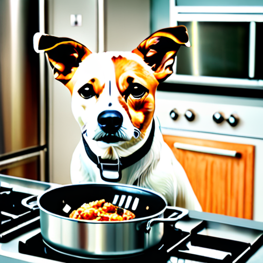 DOG COOKING A DINNER